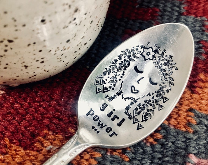 Coffee Spoon - Stamped Silver Spoon - Boss Babe - Stocking Stuffer ...