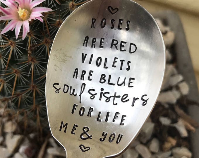 Stamped Silver Spoon, Friendship Poem, Soul Sisters, Stamped Silver ...