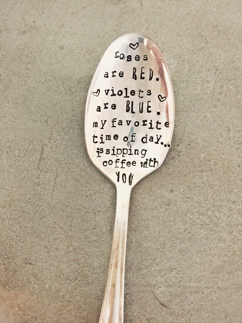Stamped Silver Spoon Love Poem Gift for Him Gift for Her - Etsy