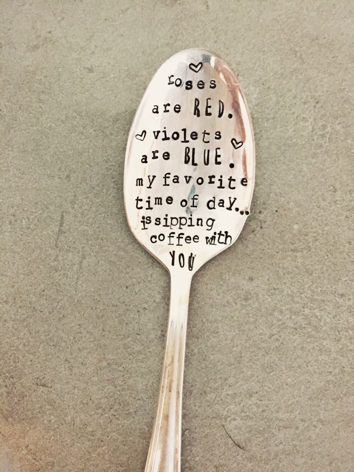 Stamped Silver Spoon Love Poem Gift for Him Gift for Her - Etsy