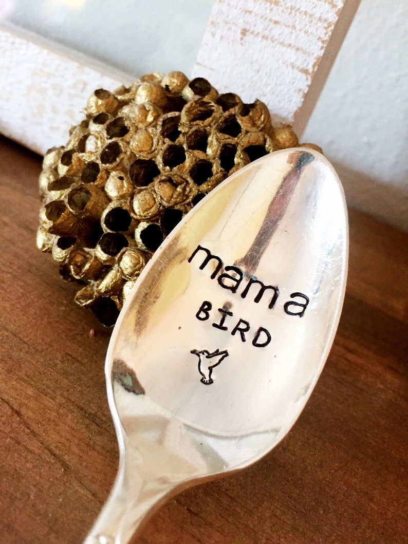 Mama Bird Spoon Vintage Spoon Stamped Silver Spoon Coffee - Etsy