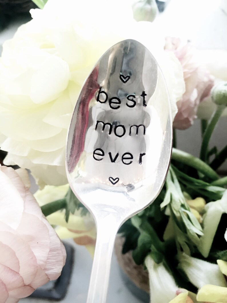 Best Mom Ever Spoon Vintage Spoon Stamped Silver Spoon - Etsy