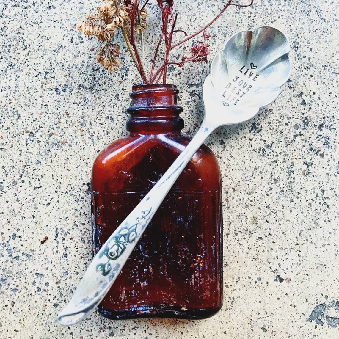 Stamped Silver Spoon, Live Your Best Life, Morning Mantra Ritual Coffee ...