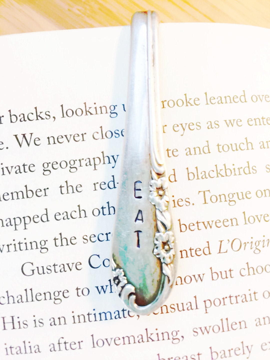 Eat Bookmark, Bookmark, Vintage Bookmark, Valentines Day Gift, Cookbook ...