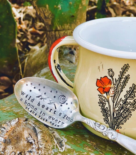 Stamped Silver Spoon Coffee Spoon Stamped Coffee Spoon | Etsy
