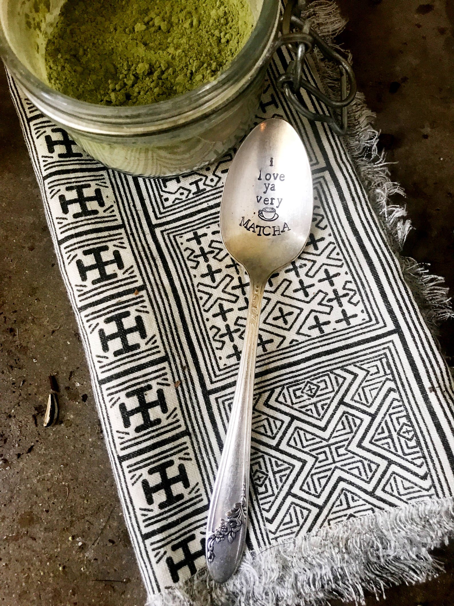 Matcha Spoon Stamped Teaspoon Matcha Latte Silver Spoon - Etsy