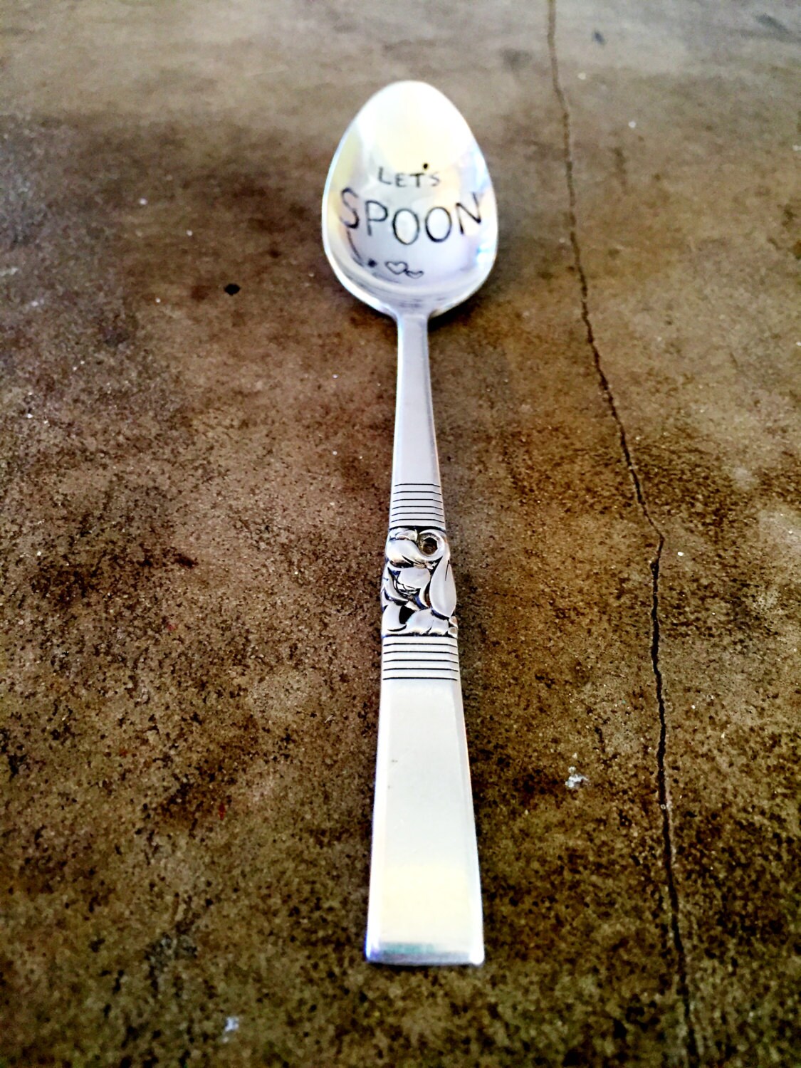 Stamped Silver Spoon Let's Spoon Stamped Silver Stamped | Etsy