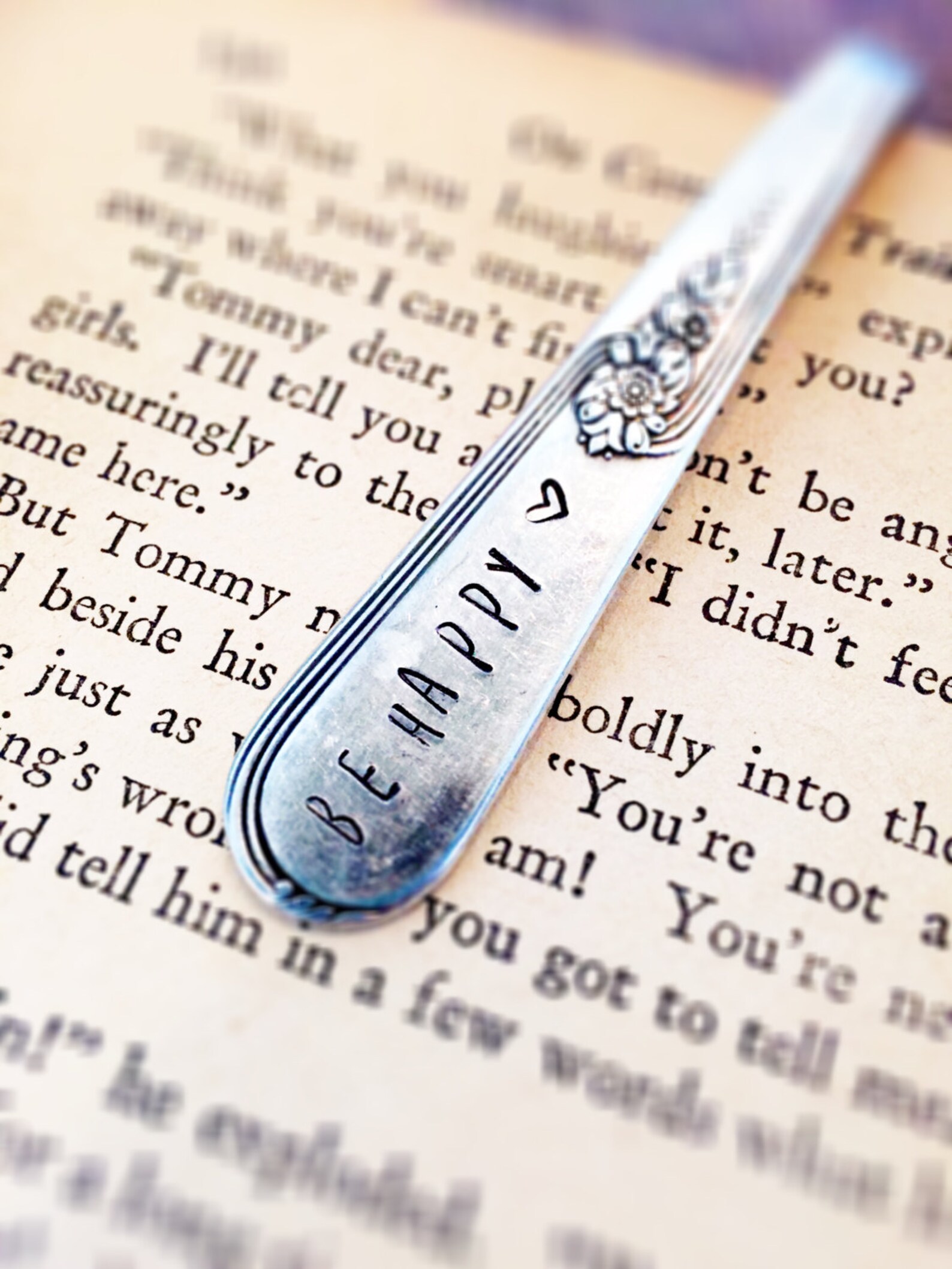 Be Happy, Bookmark, Vintage Bookmark, Valentines Day Gift, Cookbook ...