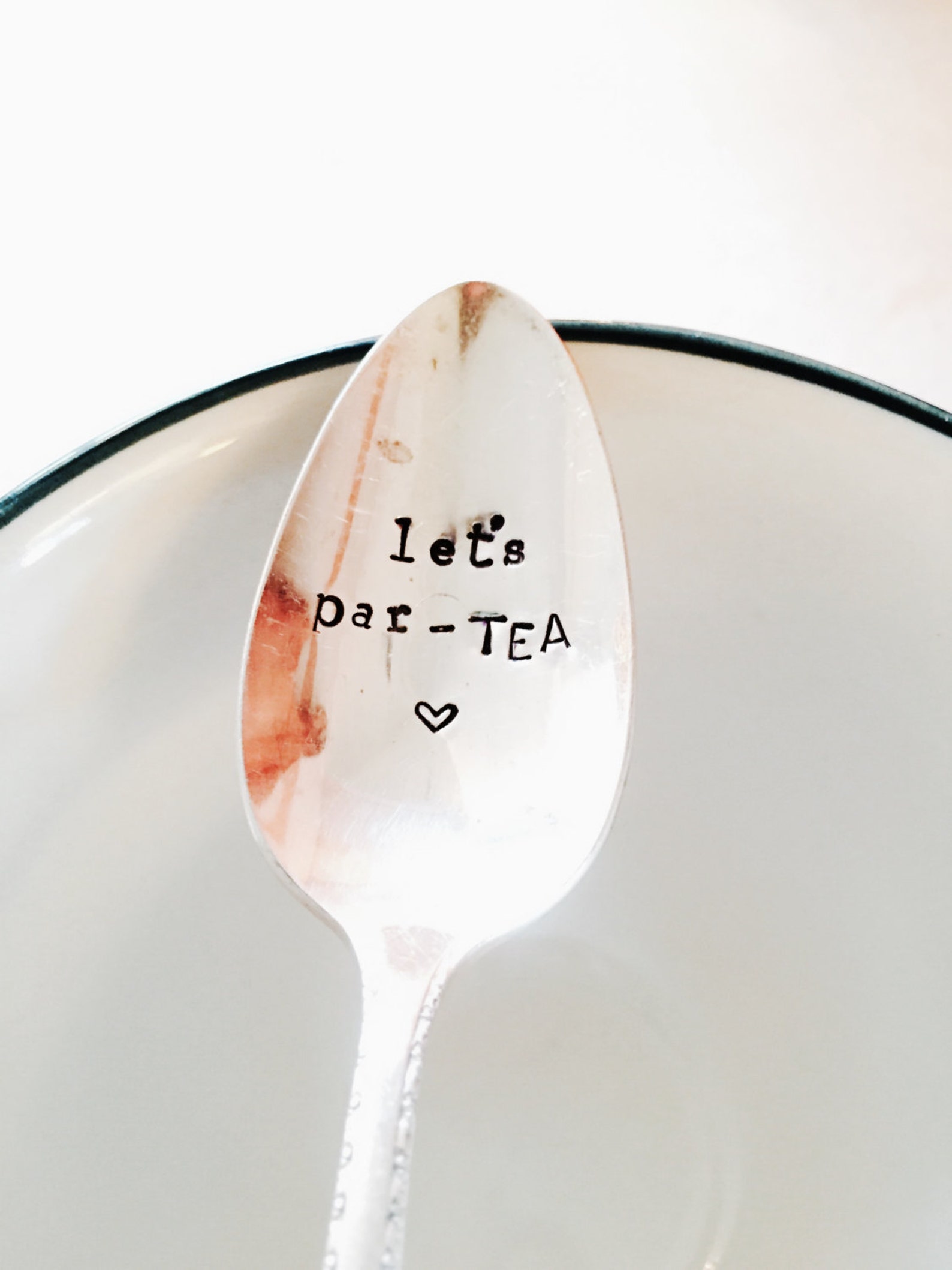 Lets Par-tea Bestie Spoon Tea Spoon Stamped Silver Spoon | Etsy