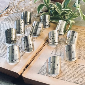 Libra Zodiac Constellation - Stamped Spoon Ring - Stamped Silver Spoon ...