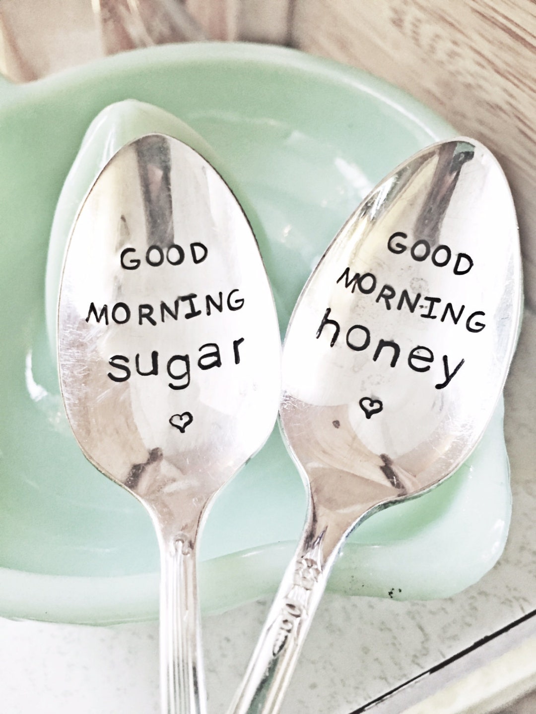 Good Morning Spoons, Sugar Spoon, Honey Spoon, Wedding Gift ...