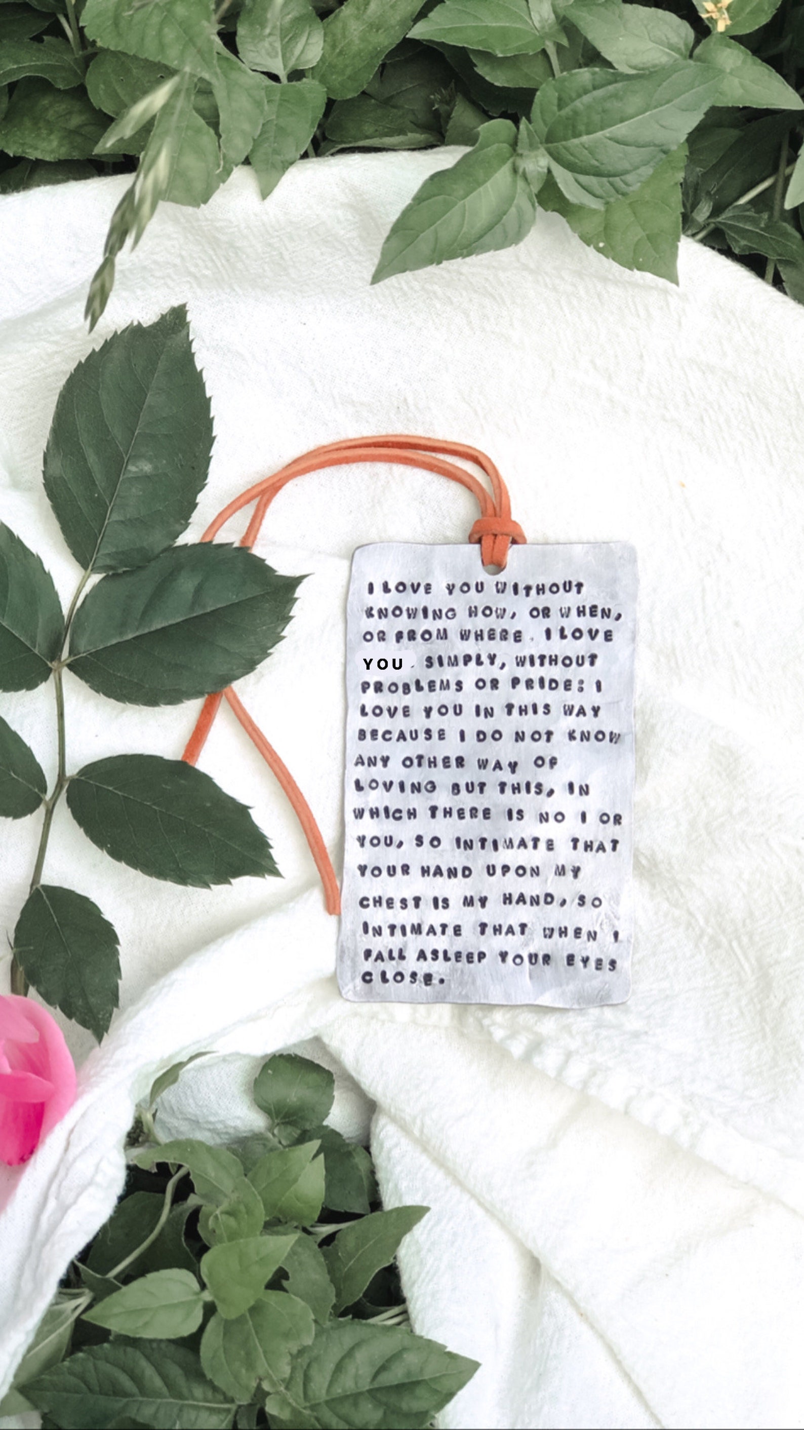I Love You With Knowing How or When or From Where - Stamped Metal Sign ...