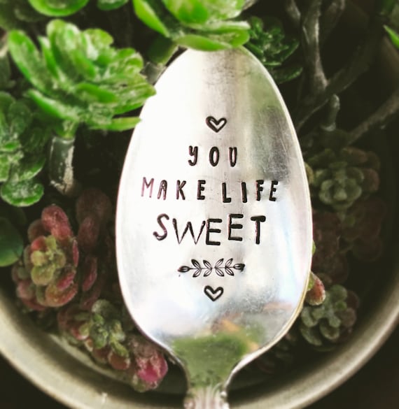 You Make Life Sweet Stamped Spoon Christmas Gift Bestie Gift | Etsy