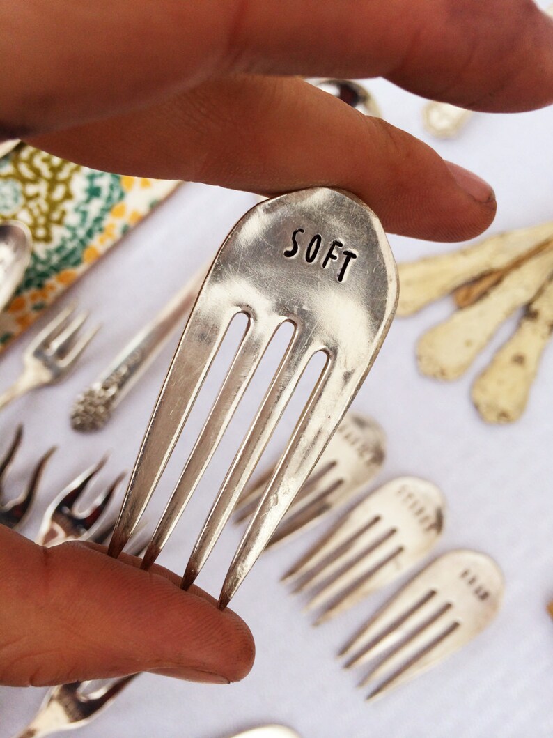 Cheese Forks Cheese Markers Stamped Forks Stamped Silver - Etsy