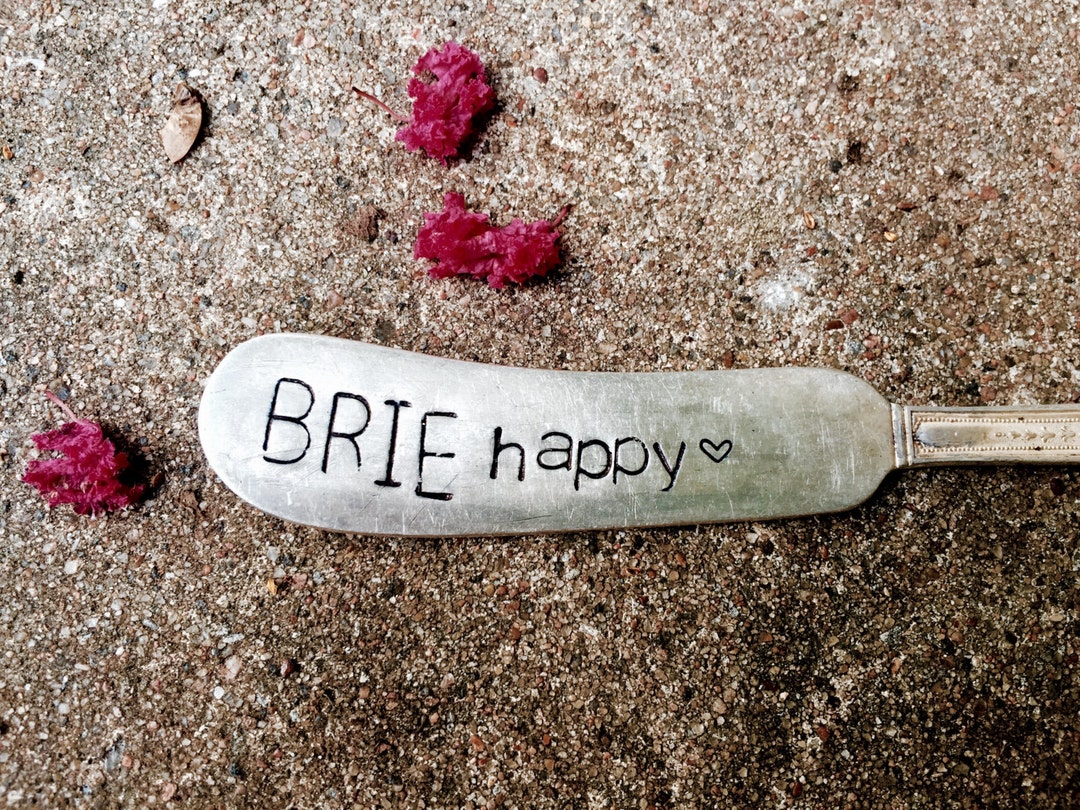 Brie Happy, Cheese Knife, Spreader Stamped Butter Spreader, Stamped ...