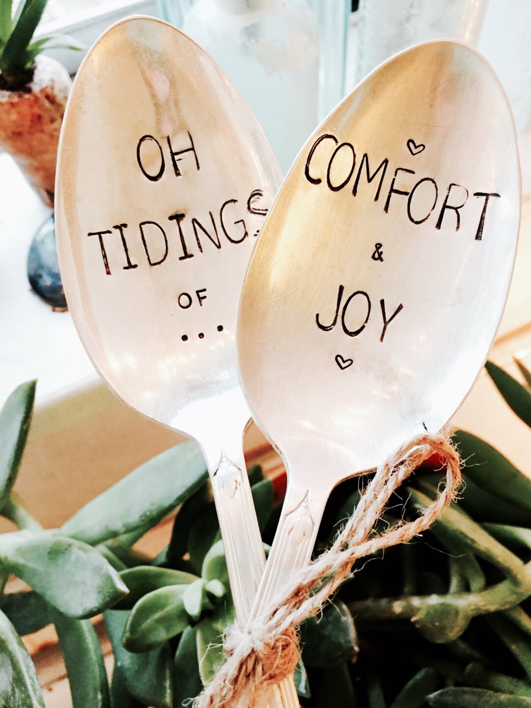 Serving Spoons, Holiday Spoons, Christmas Spoons, Stamped Silver ...