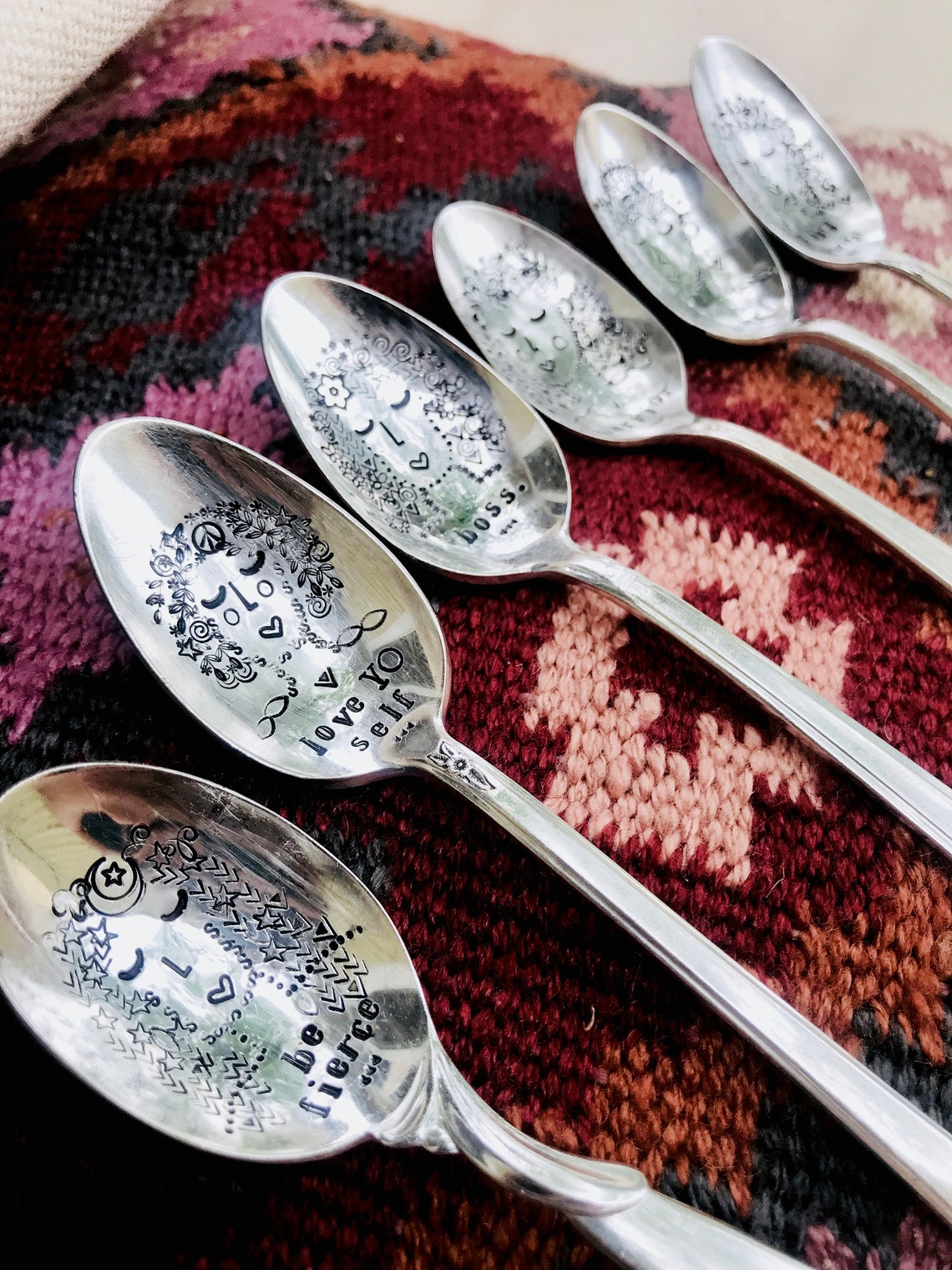 Coffee Spoon Stamped Silver Spoon Boss Babe Stocking | Etsy