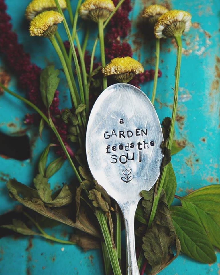 Garden Marker, Garden Spoon, Silver Spoon, Gardener Gift, Stamped Spoon ...
