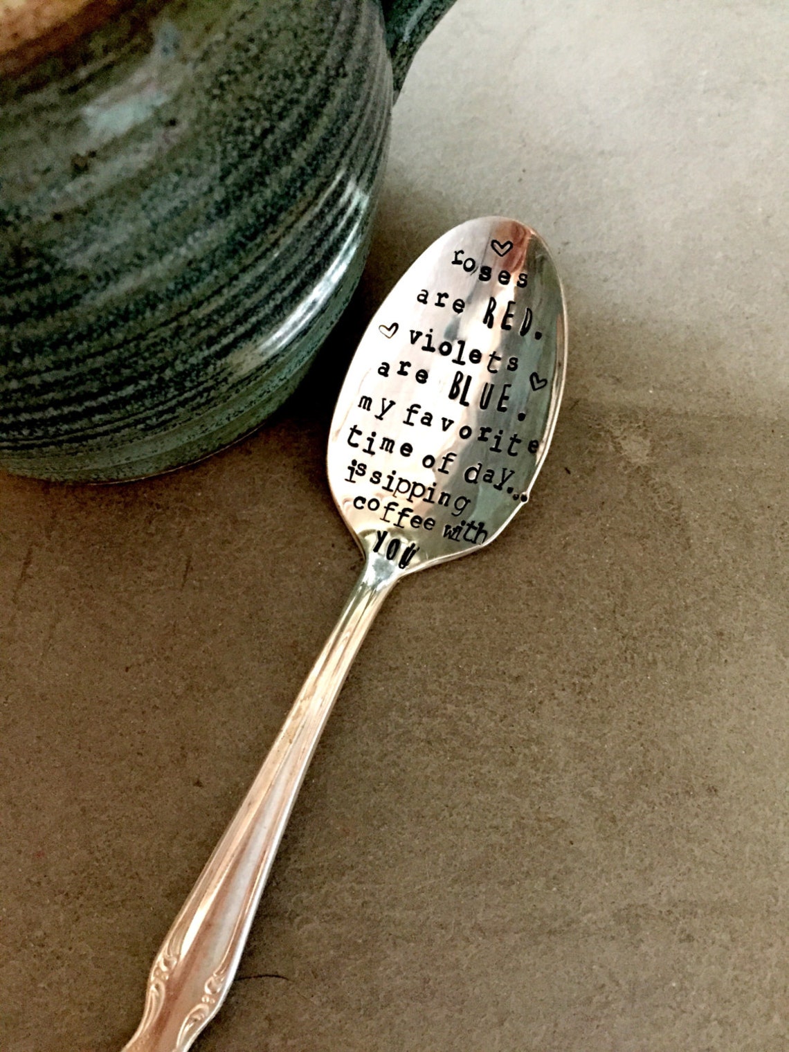 Stamped Silver Spoon Love Poem Gift for Him Gift for Her - Etsy