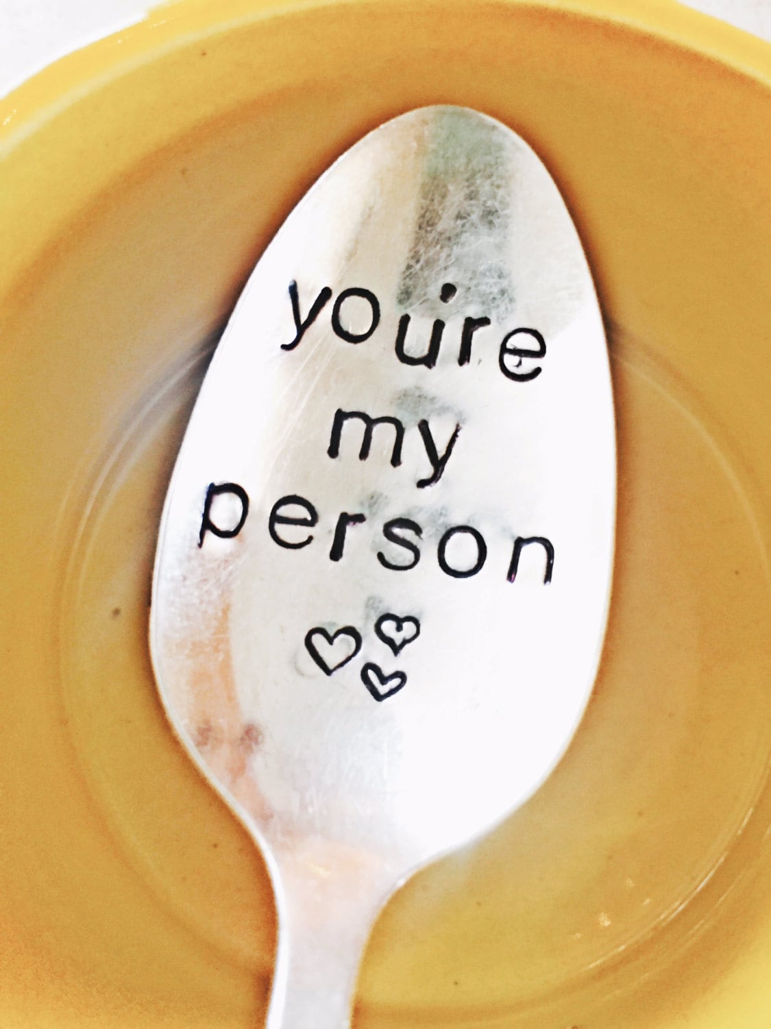 Bestie Spoon You're My Person Stamped Silver Spoon - Etsy