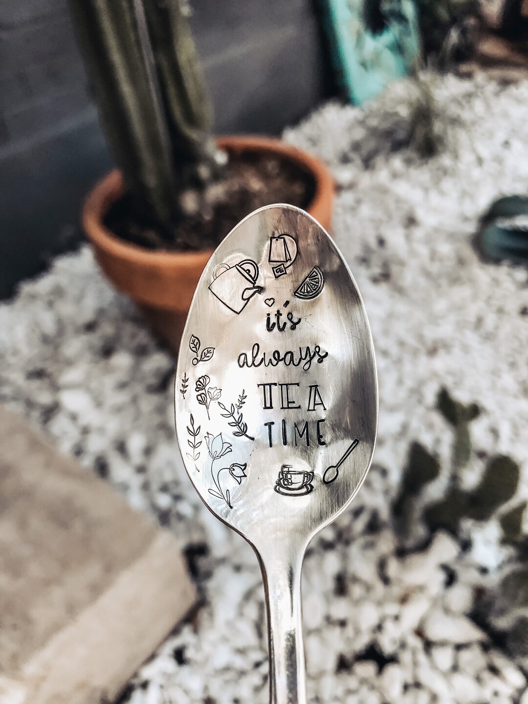 It's Always Tea Time - Spoon for Tea - Stamped Silver Spoon Coffee Cart ...