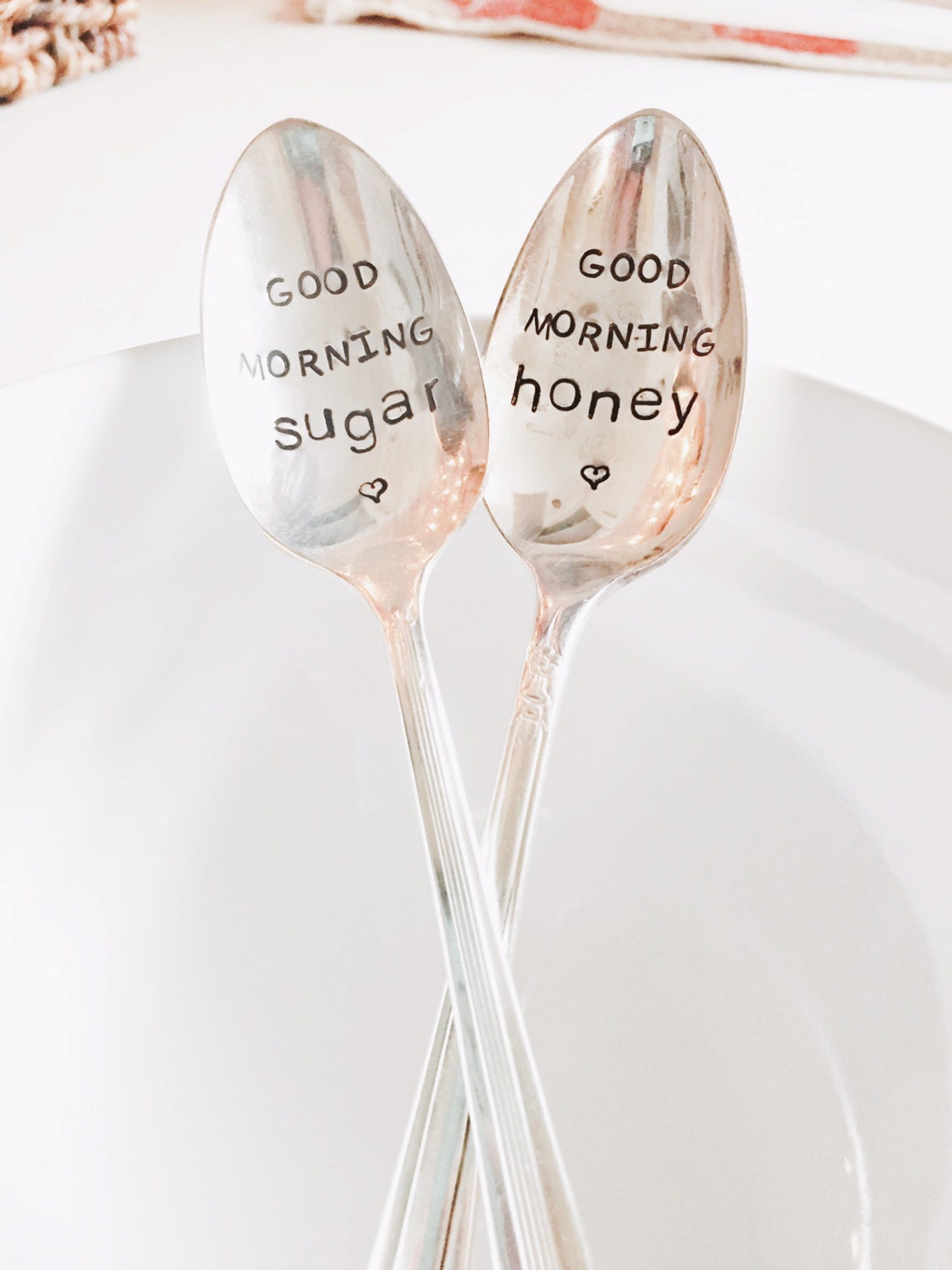 Good Morning Spoons Sugar Spoon Honey Spoon Wedding Gift | Etsy