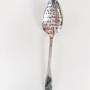 Stamped Silver Spoon, Love Poem, Gift for Him, Gift for Her, Stamped ...