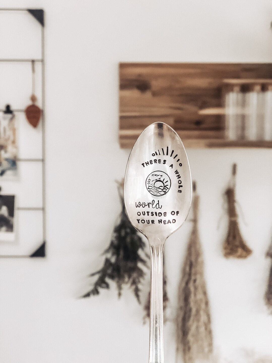 There's A Whole World Outside of Your Head Stamped Spoon Stamped Coffee ...