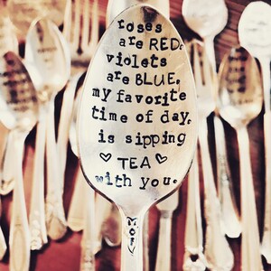 Stamped Silver Spoon, Love Poem, Gift for Him, Gift for Her, Stamped ...