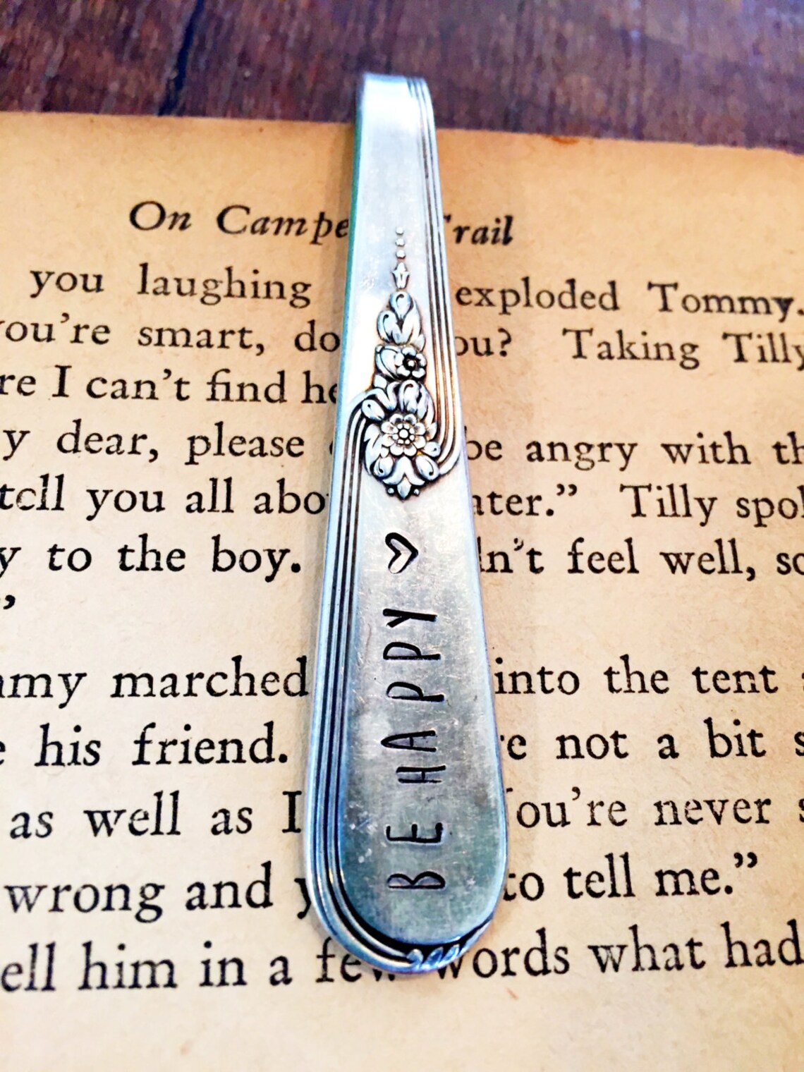Be Happy, Bookmark, Vintage Bookmark, Valentines Day Gift, Cookbook ...