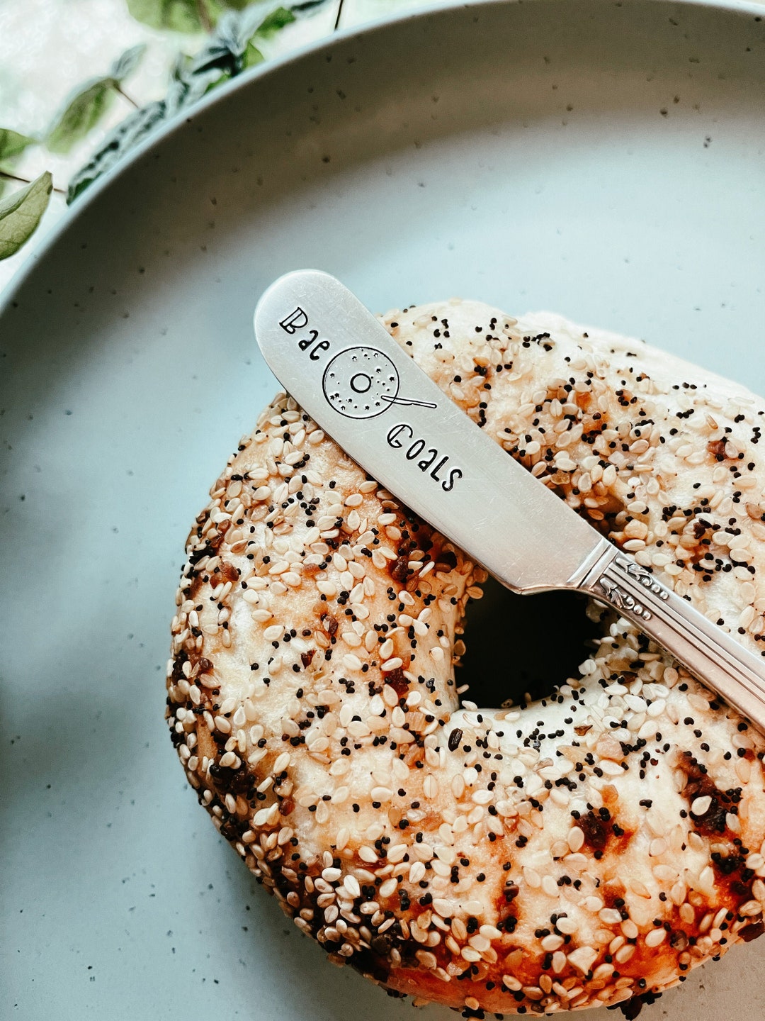BAE GOALS | Bagel Spreader - Jam Knife, Stamped Knife, Foodie Gift, Spreader, Stamped Butter ...