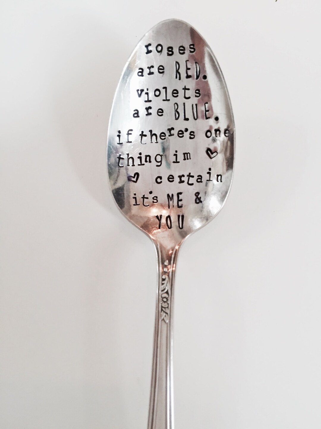 Stamped Silver Spoon, Love Poem, Gift for Him, Gift for Her, Stamped ...