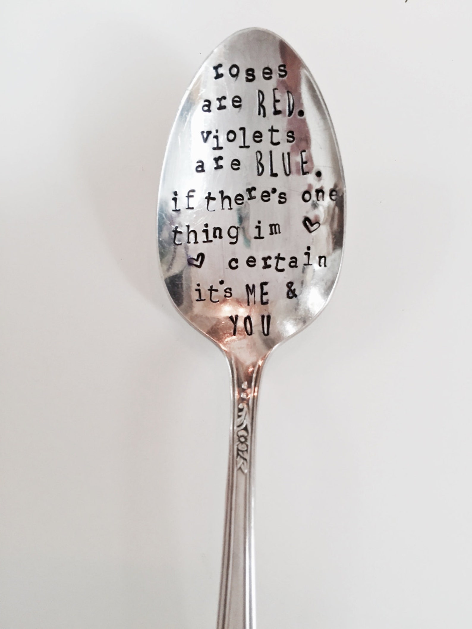 Stamped Silver Spoon Love Poem Gift for Him Gift for Her - Etsy