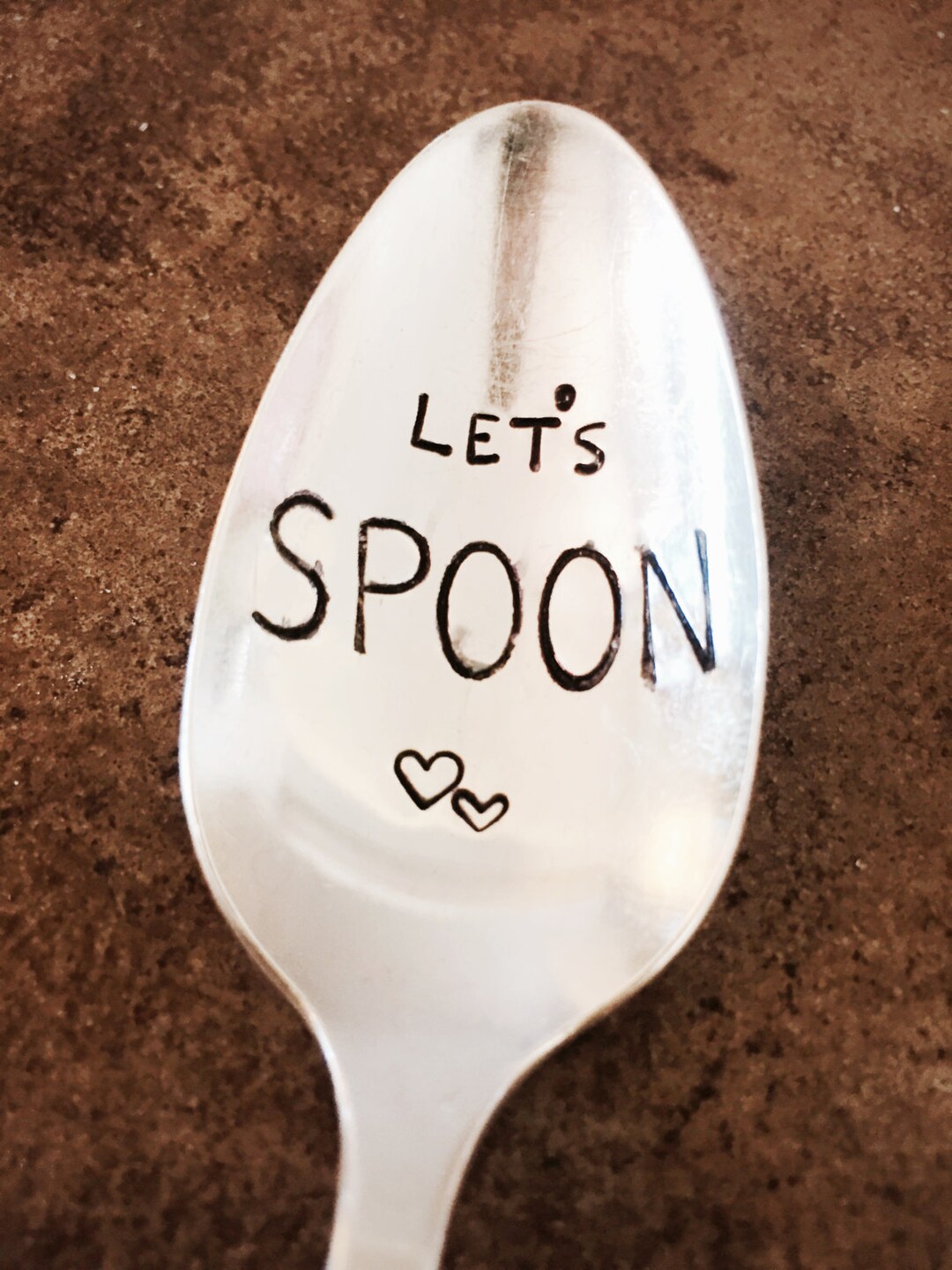 Stamped Silver Spoon, Let's Spoon, Stamped Silver, Stamped Coffee Spoon ...