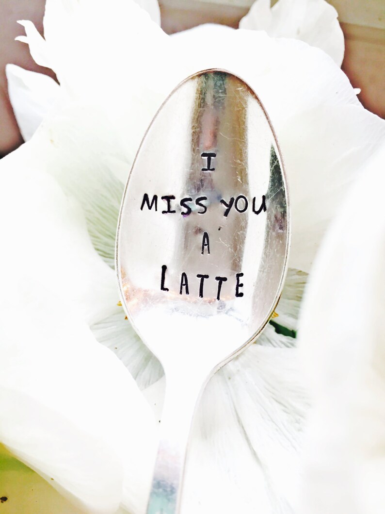I Miss You A Latte Spoon, Stamped Silver Spoon, Friendship, Soul ...