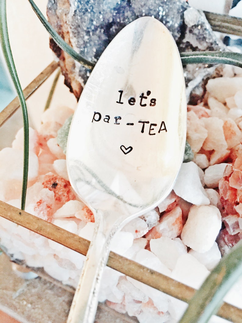 Lets Par-tea Bestie Spoon Tea Spoon Stamped Silver Spoon | Etsy