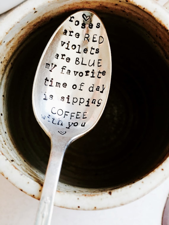 Stamped Silver Spoon Love Poem Gift for Him Gift for Her | Etsy