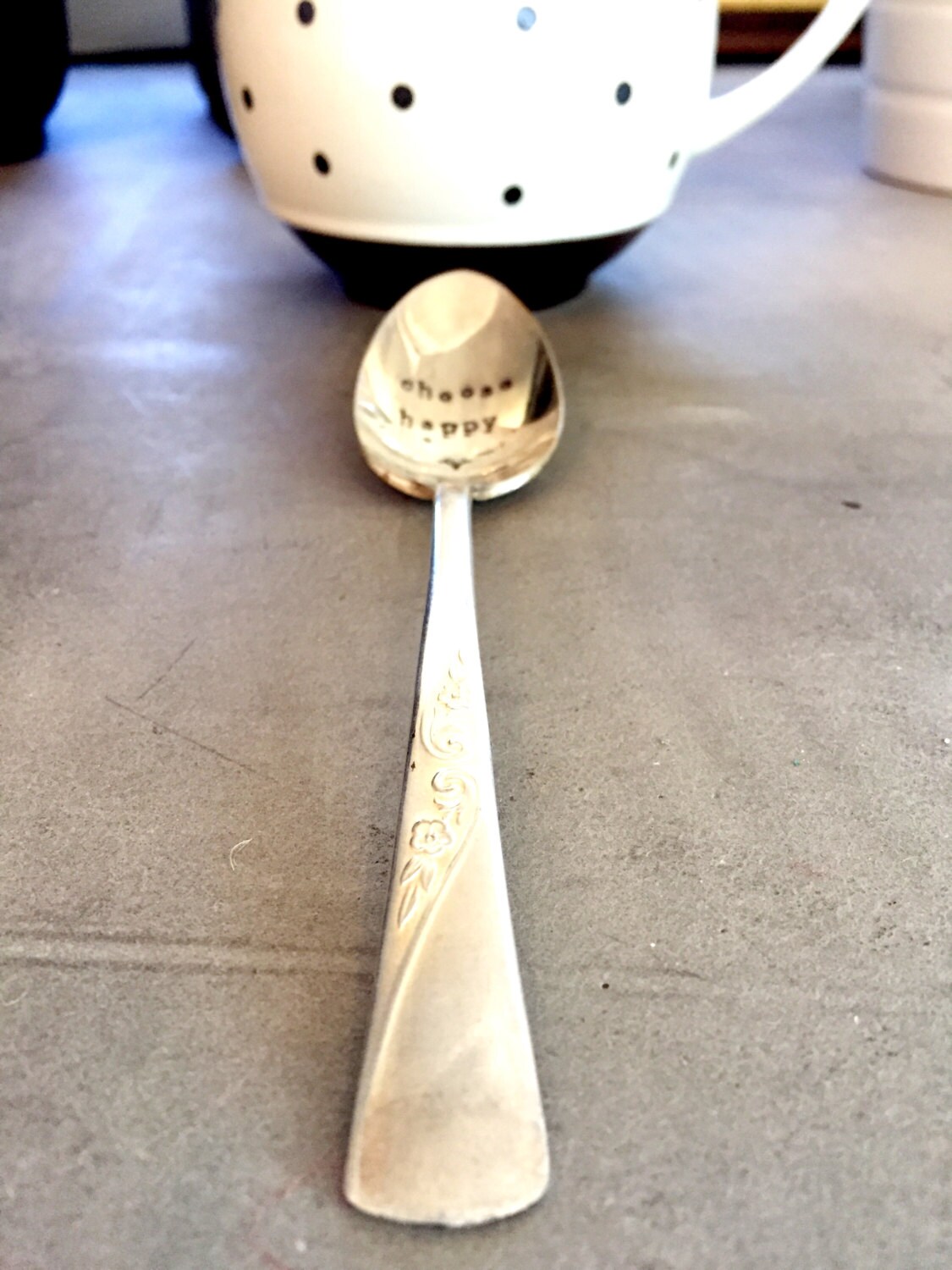 Stamped Silver Spoon, Inspirational Quotes, Choose Happy, Gift for Her ...