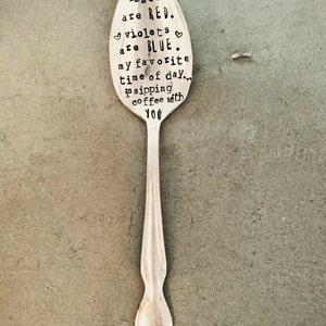 Stamped Silver Spoon, Love Poem, Gift for Him, Gift for Her, Stamped ...