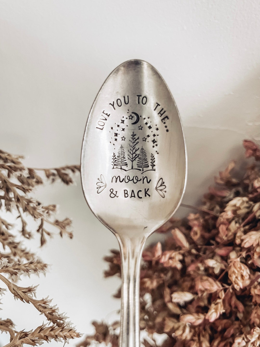 LOVE YOU TO the Moon and Back | Coffee Spoon - Stamped Silver Spoon ...