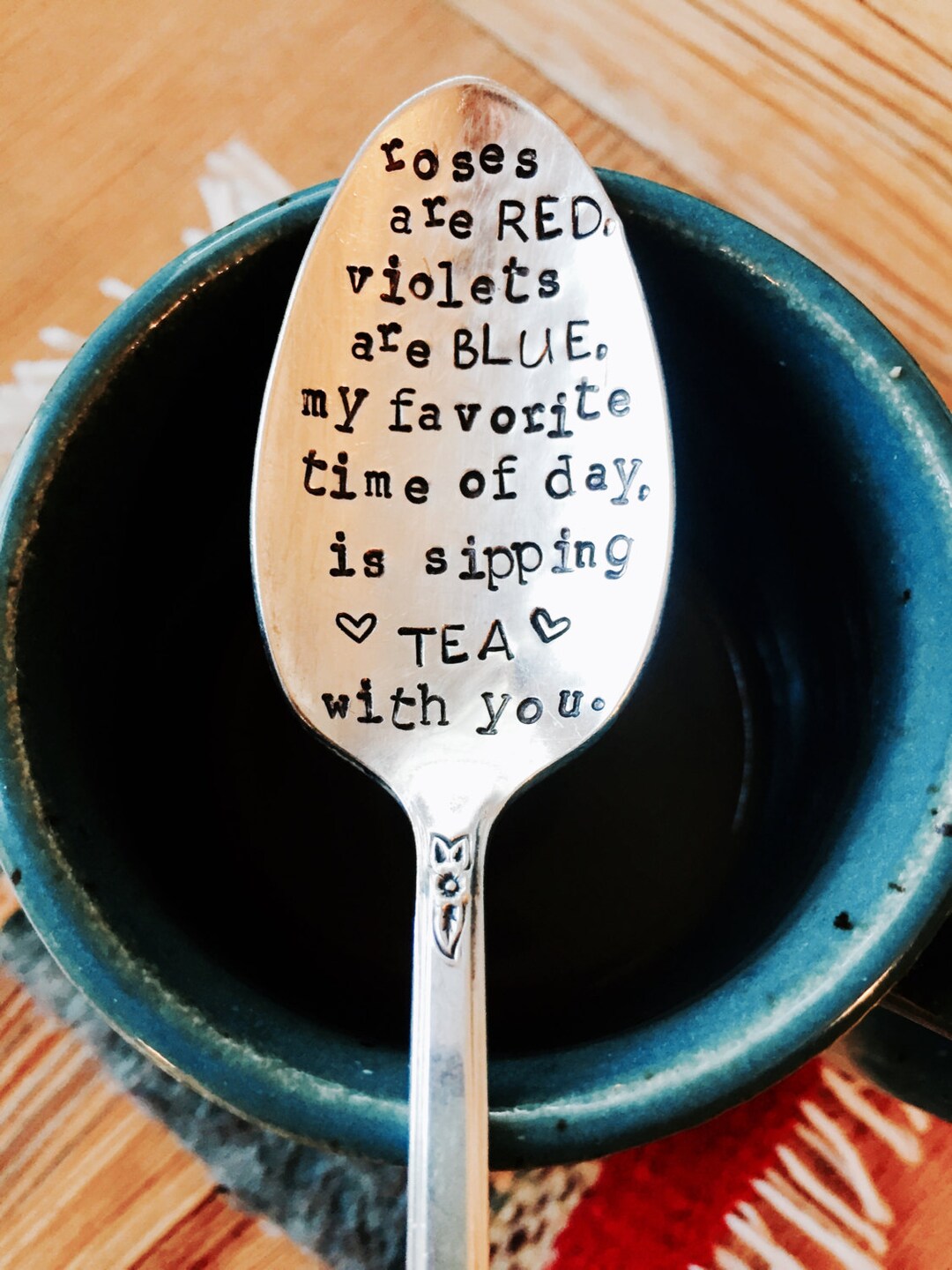 Stamped Silver Spoon, Love Poem, Gift for Him, Gift for Her, Stamped ...
