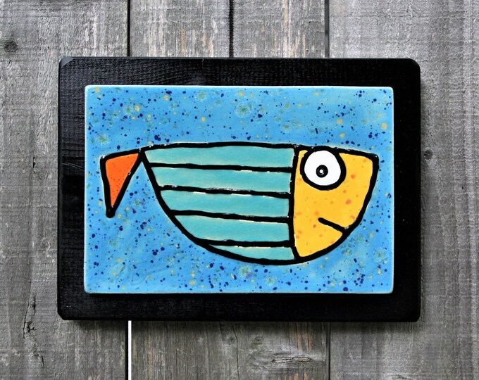 Fish Tile, Ceramic Fish Tile, Whimsical Fish, Handmade Fish Tile, Fish ...