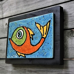 Fish Tile, Ceramic Fish Tile, Whimsical Fish, Handmade Fish Tile, Fish ...