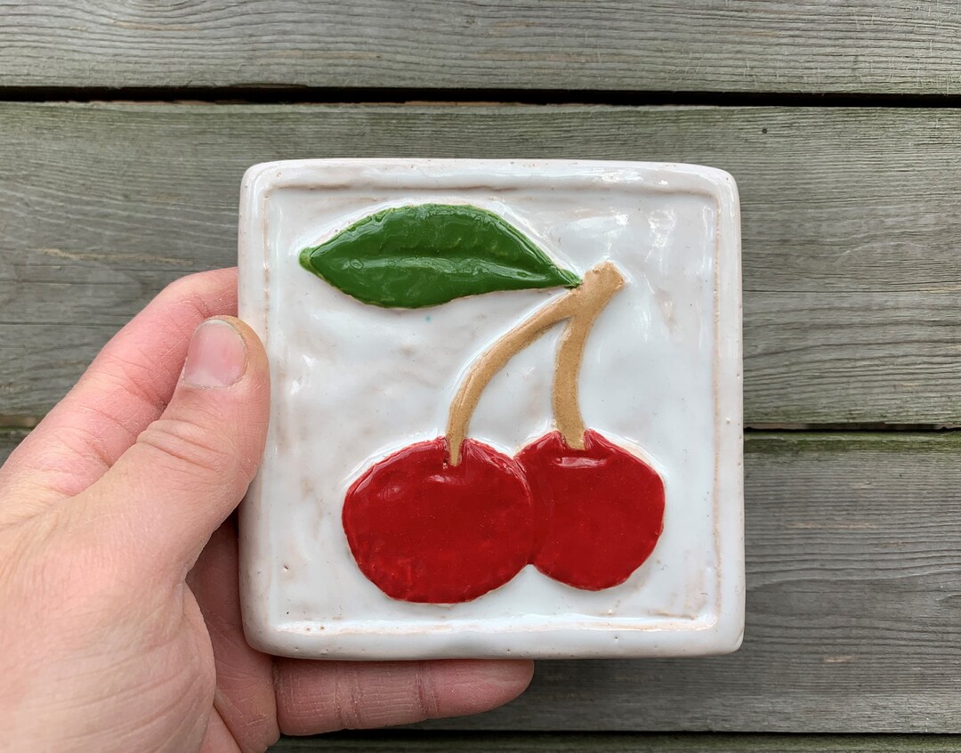 Cherry Tile Ceramic Tile Michigan Cherries Michigan Art - Etsy