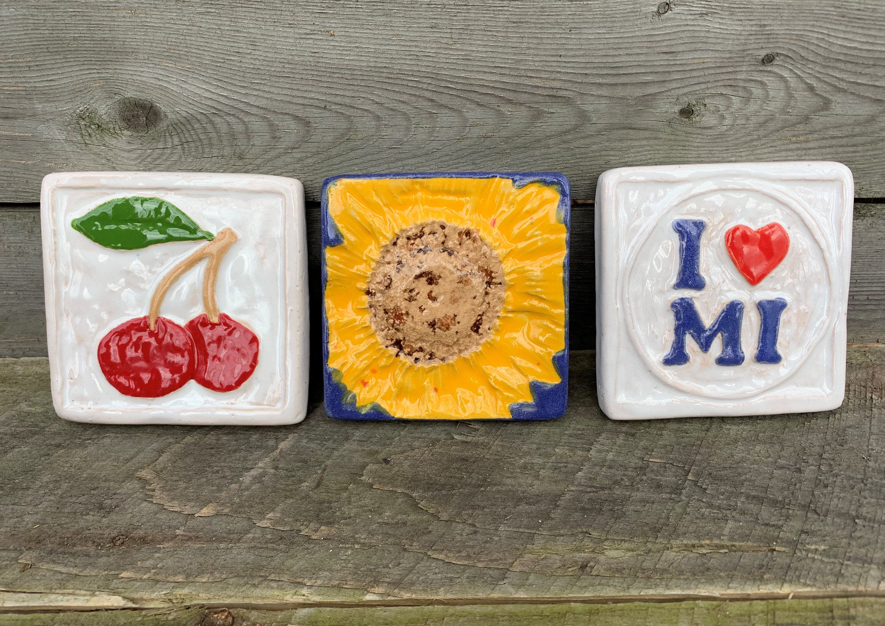 Cherry Tile Ceramic Tile Michigan Cherries Michigan Art | Etsy