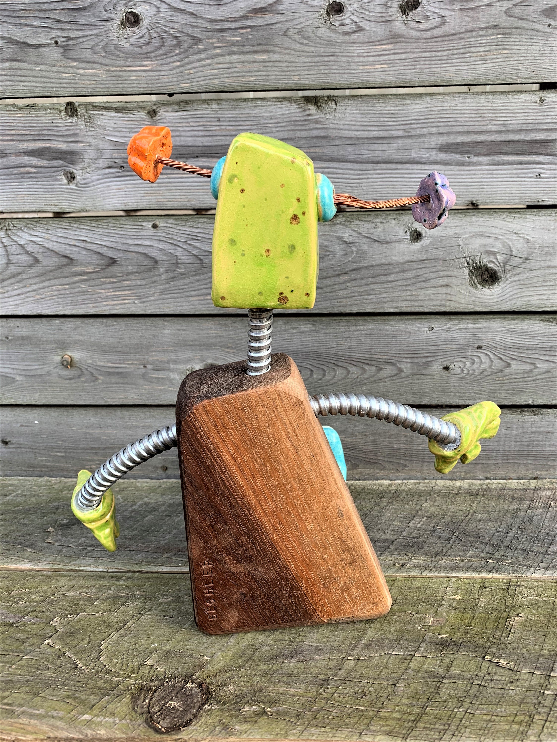 Ceramic Robot Mixed Media Robot Robot Sculpture Handmade | Etsy