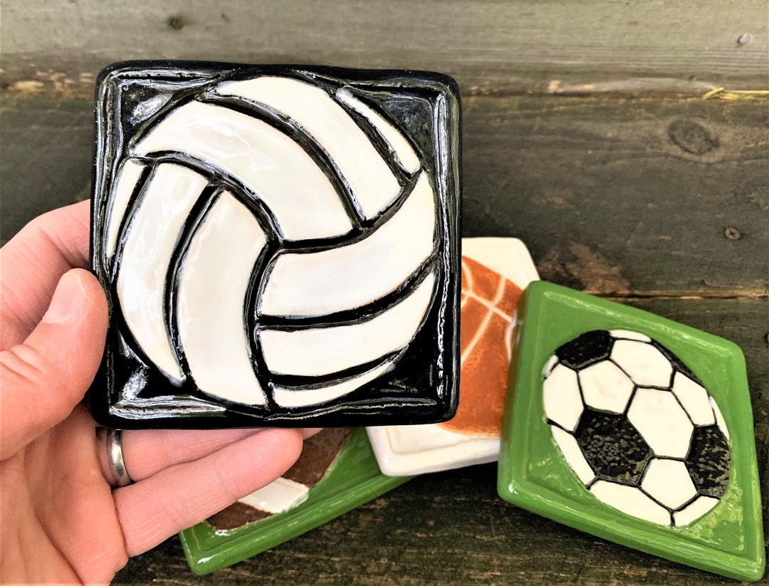Volleyball Tile, Ceramic Tile, Volleyball Art, Sports Tile, Sports Art ...