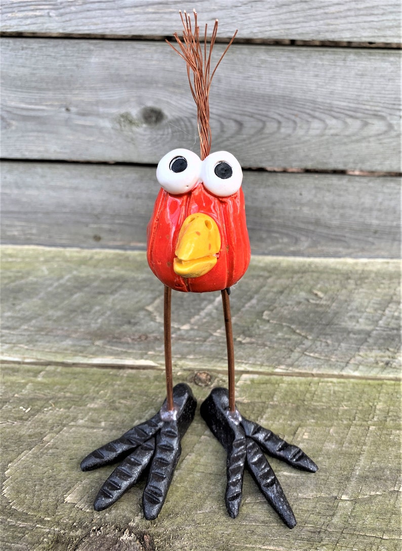 Ceramic Bird Small Bird Handmade Bird Speckled Red Bird | Etsy