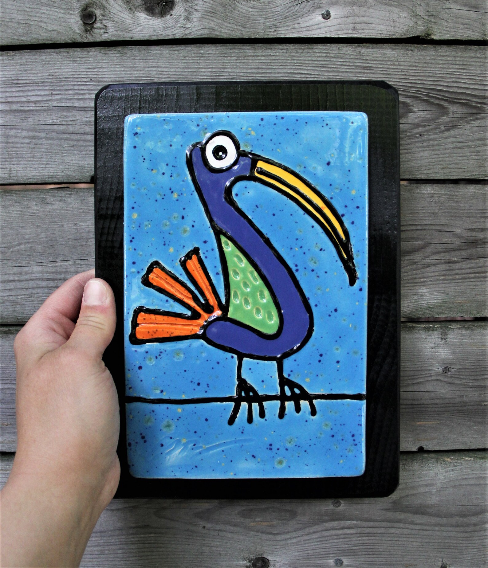 Bird Tile Ceramic Bird Tile Handmade Bird Tile Bird Art - Etsy