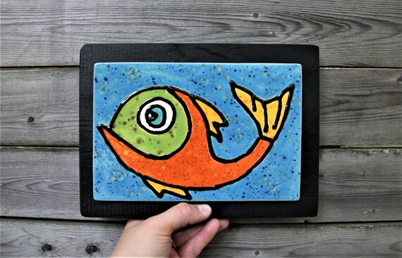 Fish Tile Ceramic Fish Tile Whimsical Fish Handmade Fish - Etsy